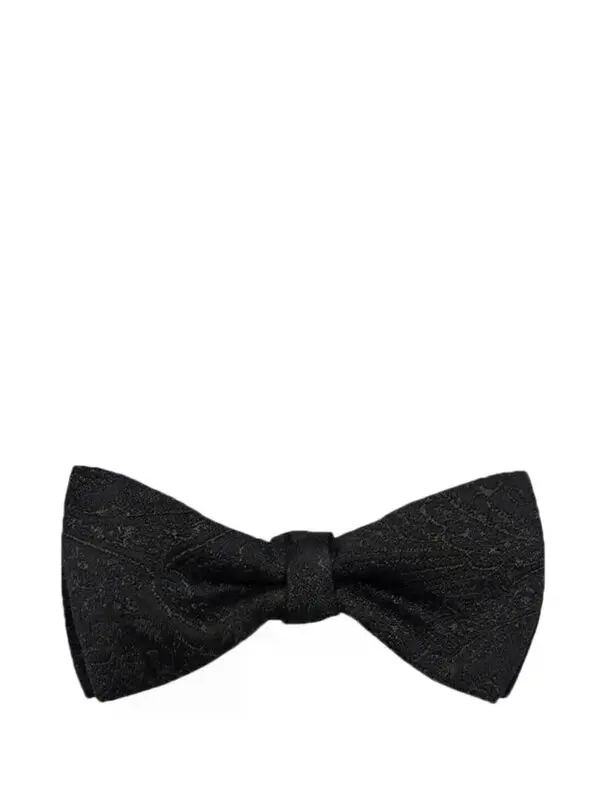 Etro Cotton-blend Jacquard Bow Tie With Paisley-motif - Onyx
