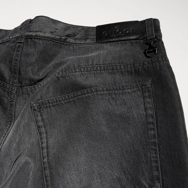 Gucci Washed Cotton Nylon Denim Pants