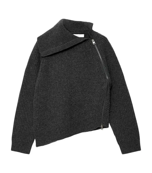 ALLSAINTS Wool Asymmetric Cleo Sweater - Grey