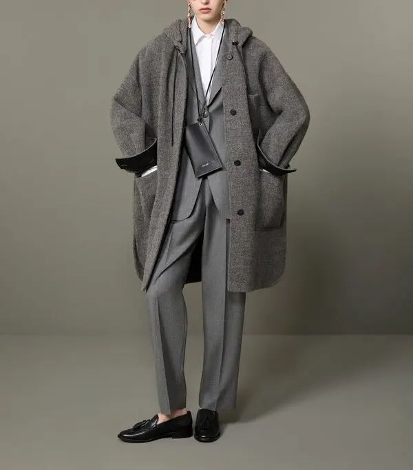 Max Mara Llama Wool Hooded Coat