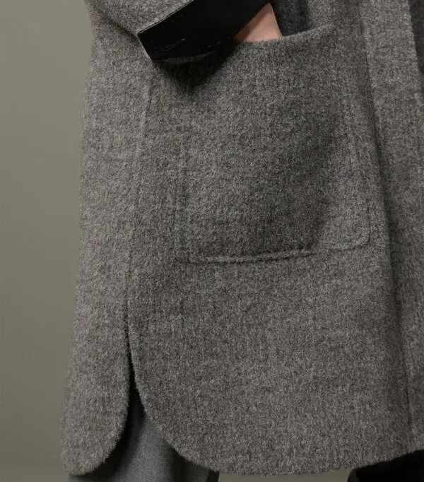 Max Mara Llama Wool Hooded Coat