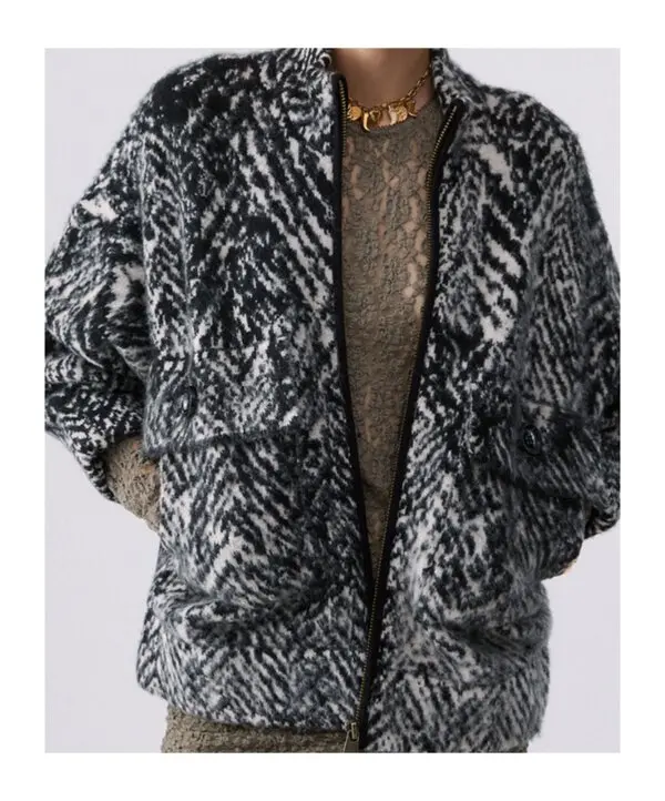 Liu Jo Bomber Jacket In Knit Jacquard