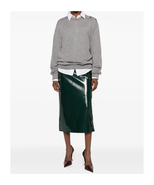 LANVIN Ribbed Crew-neck Knit Top