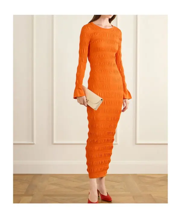 Tove Gathered Stretch Midi Dress