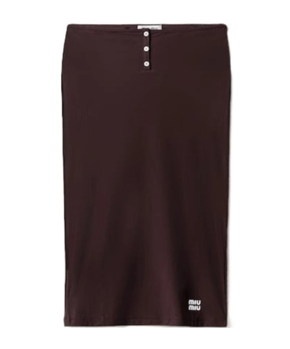 Miu Miu Stretch Jersey Skirt - Ebon
