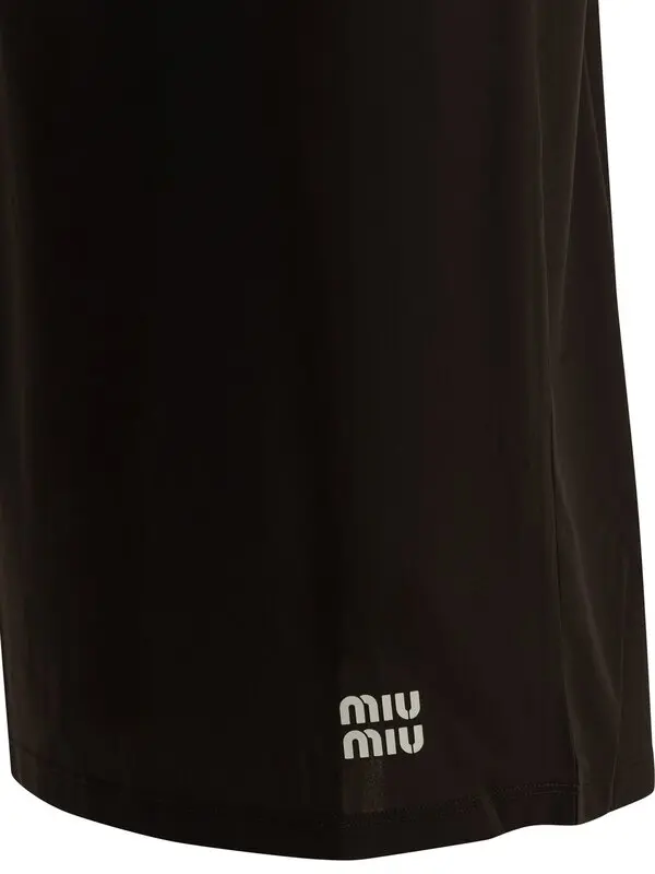 Miu Miu Stretch Jersey Skirt - Ebon