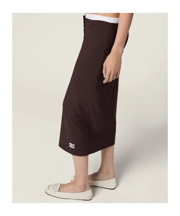 Miu Miu Stretch Jersey Skirt - Ebon