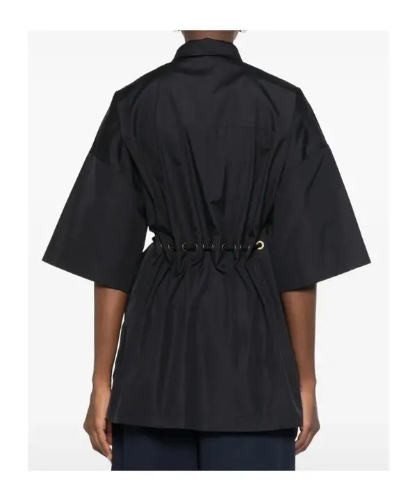 Max Mara Rope-belt Short-sleeve Shirt - Black