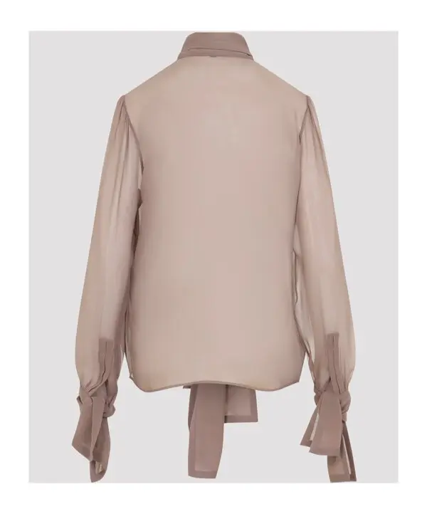 Saint Laurent Lavallière Ruffle Detailed Blouse