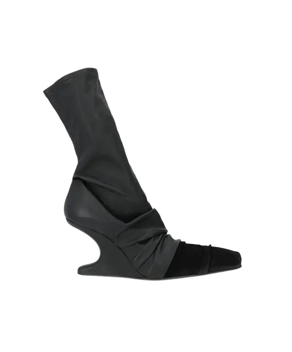 Rick Owens Minimalist Leather Ankle Boots