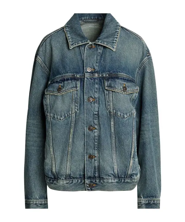 Balenciaga Washed Denim Jacket - Blue