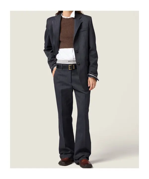 Miu Miu Twill Pants - Black