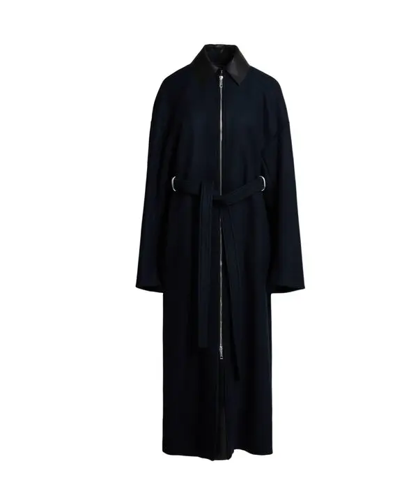 Sportmax Simple Belt-belt Coat - Blue