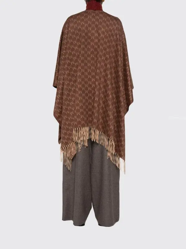 Max Mara Falange Logo-jacquard Shawl - Brown