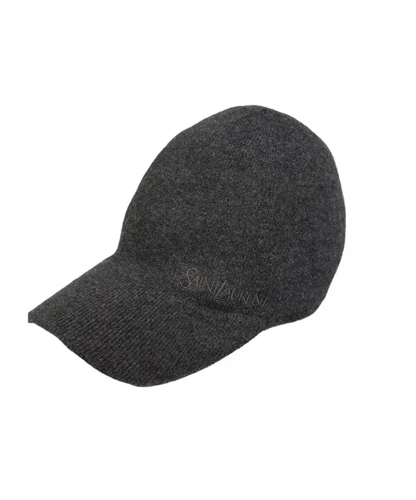 Saint Laurent Lightweight Cashmere Baseball Cap - Gray