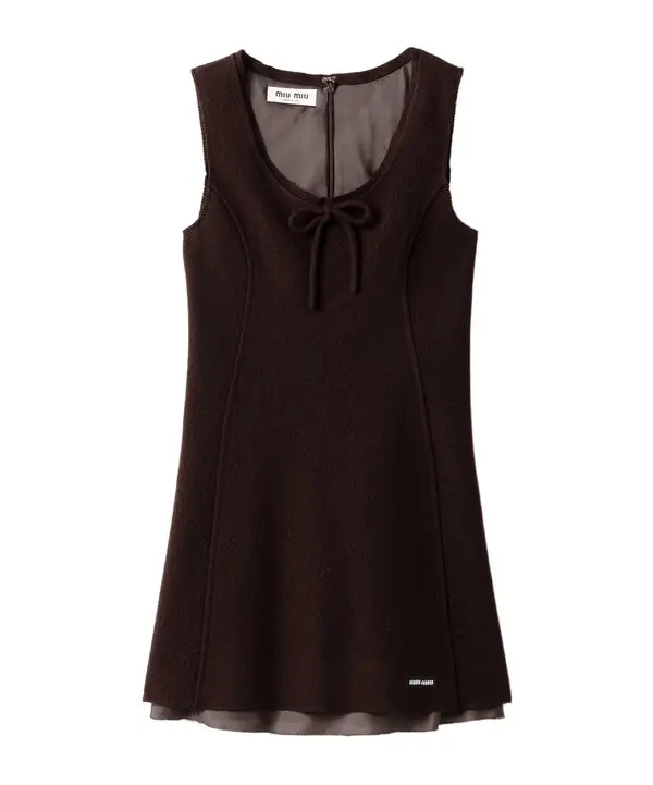 Miu Miu Felted Wool Dress - Ebony