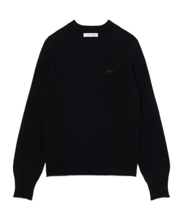 Lacoste 3d Knit Wool Sweater - Black