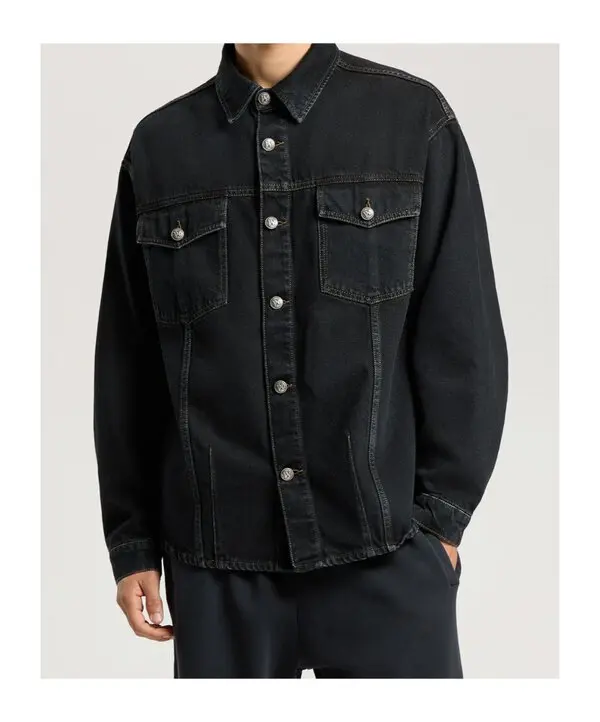 Palm Angels Classic Logo Faded Denim Shirt