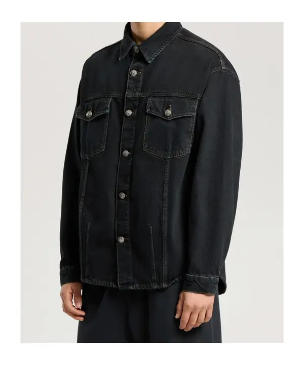 Palm Angels Classic Logo Faded Denim Shirt