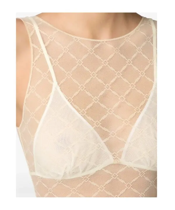 Elisabetta Franchi Crewneck Sheer Bodysuit