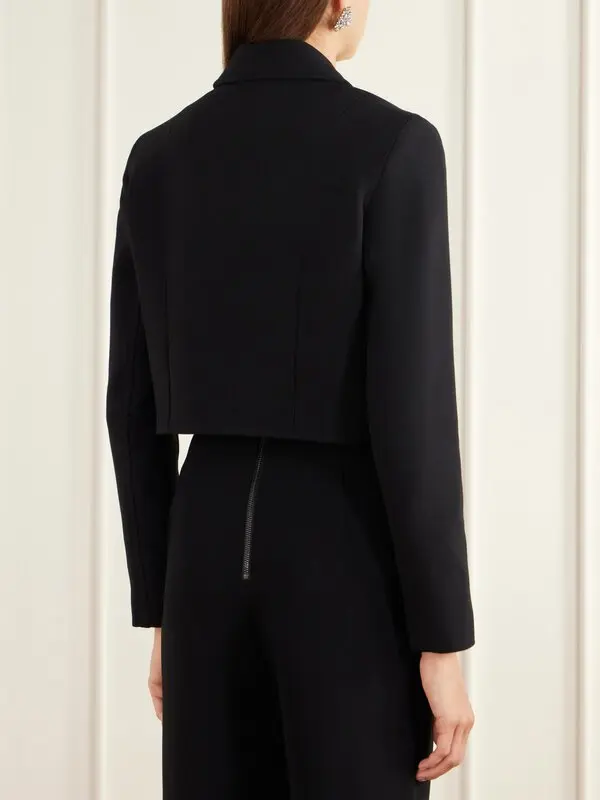 EMILIA WICKSTEAD Cropped Birdseye Suiting Jacket