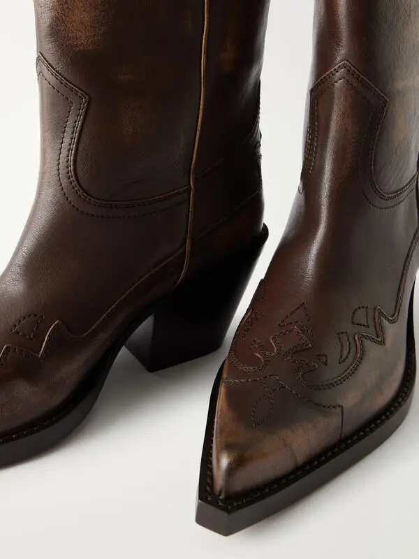 Paris Texas Embroidered Leather Ankle Boots