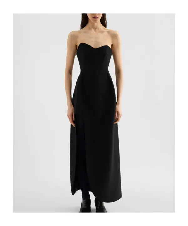 JIL SANDER Wool Sablé Bustier Dress