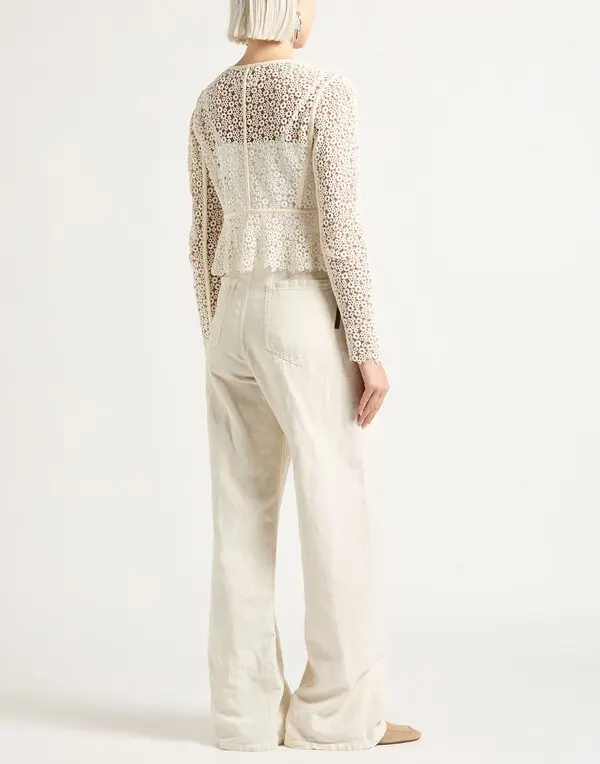 Chloé Minimalist Lace Long-sleeve Cropped Jacket