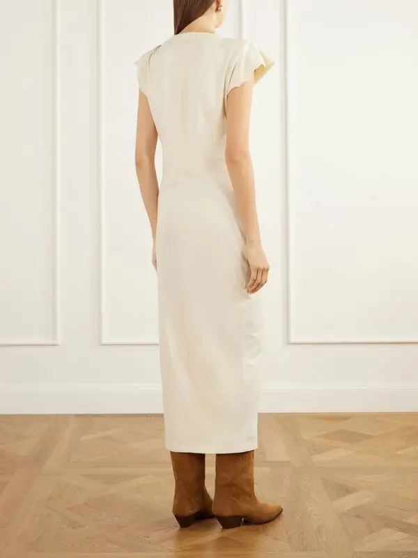 Isabel Marant Étoile Gathered Bead-embellished Cotton-jersey Maxi Dress