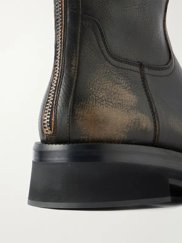 Paris Texas Distressed Leather Ankle Boots