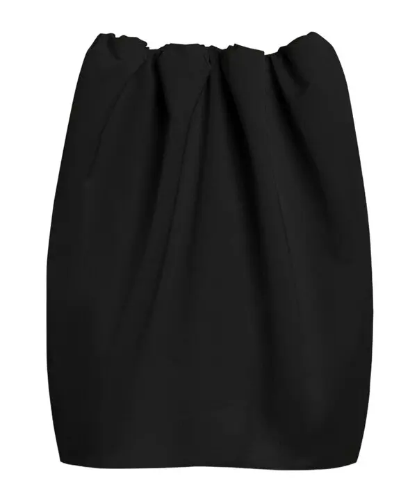 AMI Paris Midi Gathered Satin Skirt