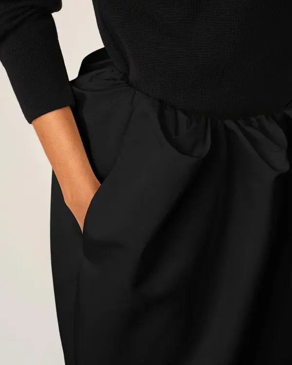 AMI Paris Midi Gathered Satin Skirt