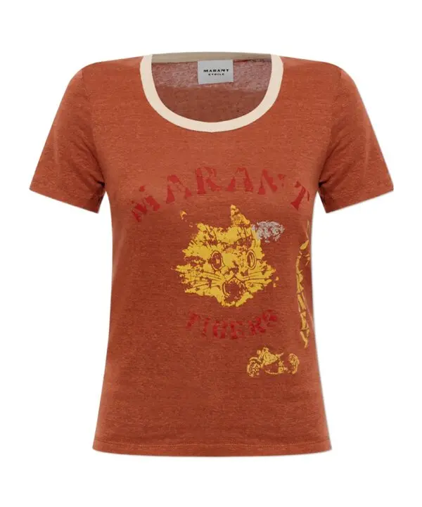 Isabel Marant Étoile Kiliann Printed T-shirt - Rust Red