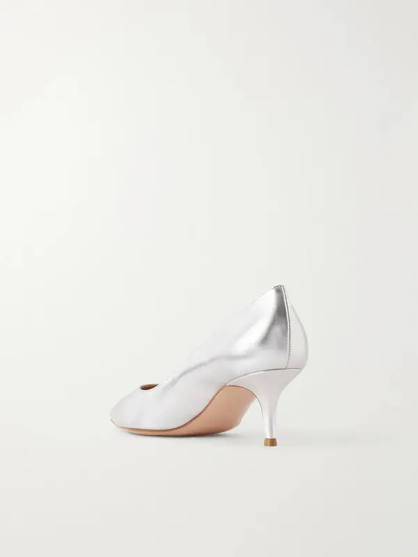GIANVITO ROSSI Metallic Leather Pumps
