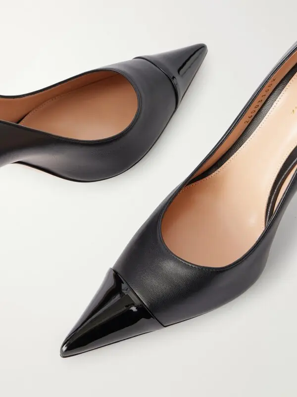 GIANVITO ROSSI Patent-trimmed Leather Pumps