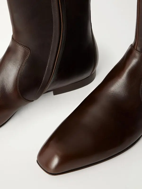 Khaite Leather Ankle Boots