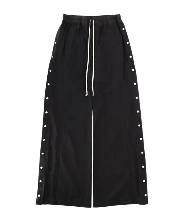 Rick Owens Wide Pusher Snap Pants - Black