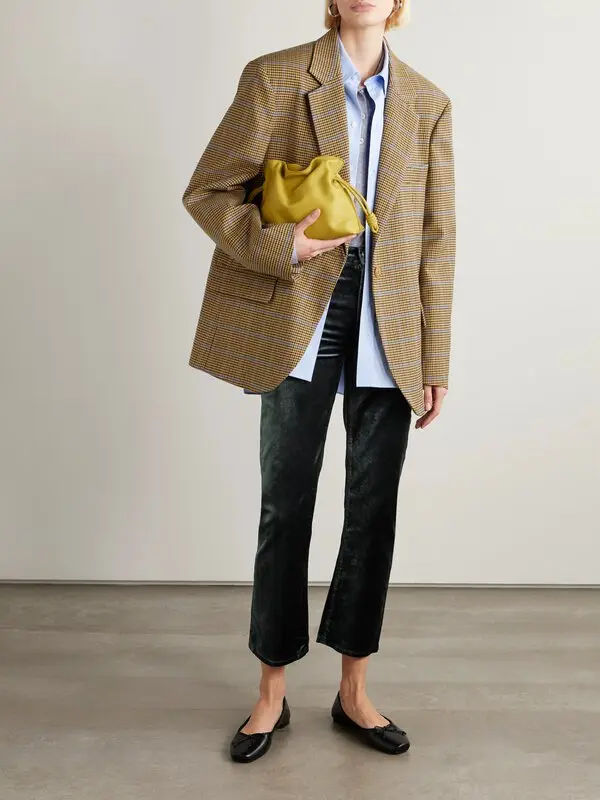FRAME Cropped Cotton-blend Velvet Bootcut Pants