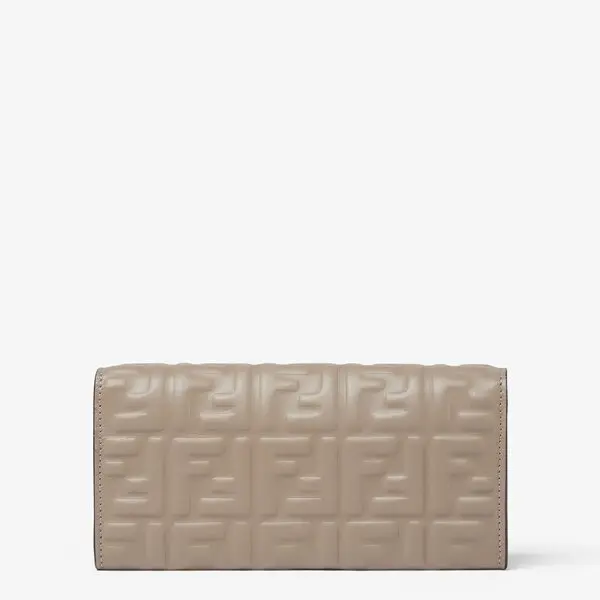 Fendi Baguette Continental With Chain - Grey
