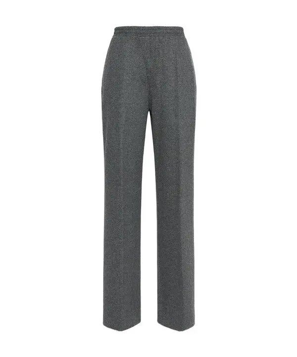 Max Mara Editta Straight Leg Jersey Trousers - Medium Grey