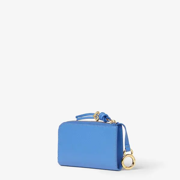 Fendi Ff Diamonds Card Case Pouch - Light Blue