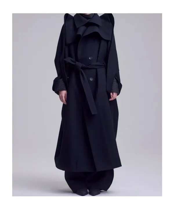 Issey Miyake Calligraph Oversized Trench Coat