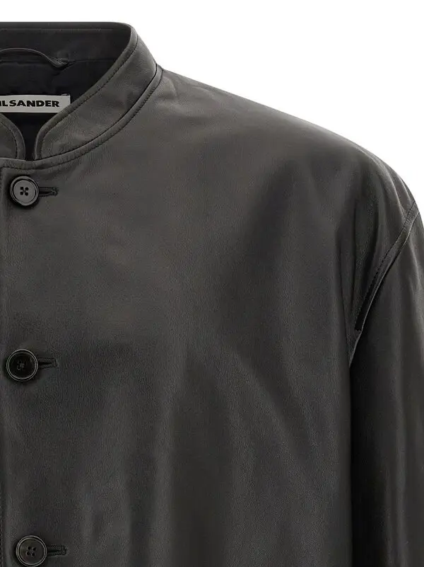 JIL SANDER 145 Collar Leather Jacket
