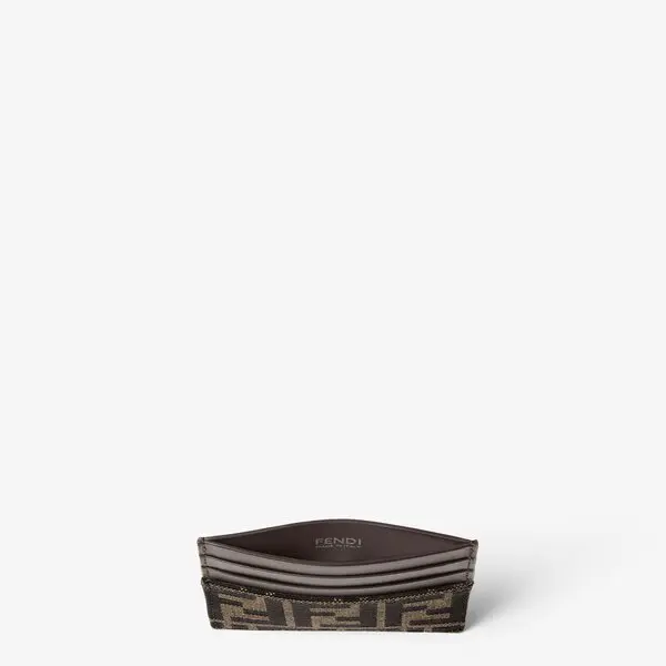 Fendi Ff Jacquard Card Holder - Brown