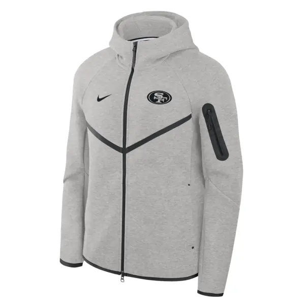Nike San Francisco 49ers Top Billing Tech Fleece Windrunner Nfl Full-zip Hooded Jacket - Grey