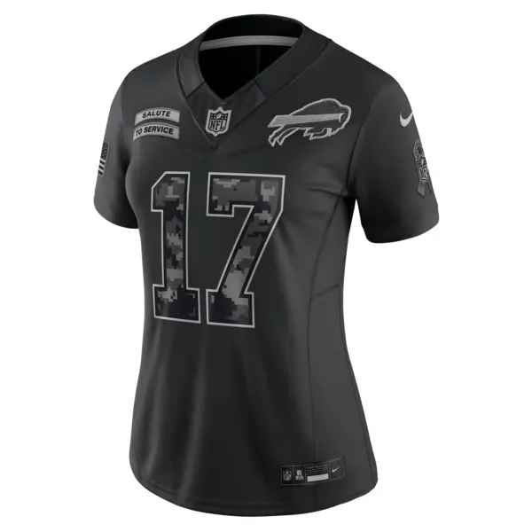 Nike Josh Allen Buffalo Bills Salute To Service Dri-fit Nfl Limited Jersey - Black