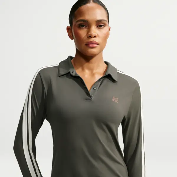 Nike Skims Stretch Knit Long-sleeve Polo Top
