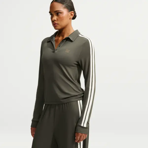 Nike Skims Stretch Knit Long-sleeve Polo Top