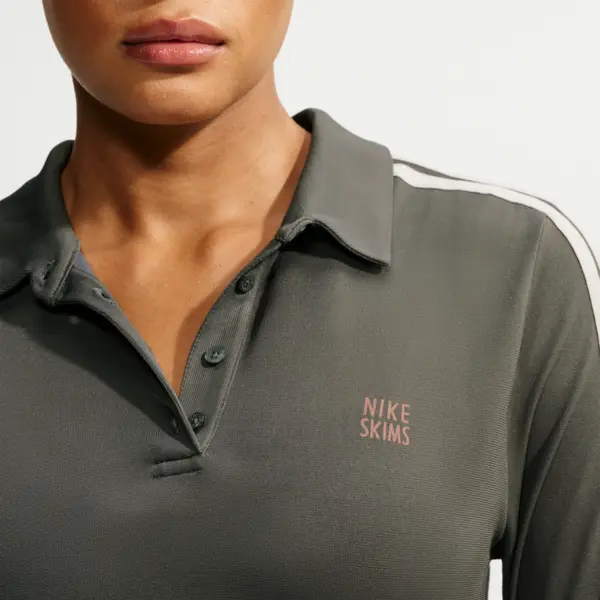 Nike Skims Stretch Knit Long-sleeve Polo Top