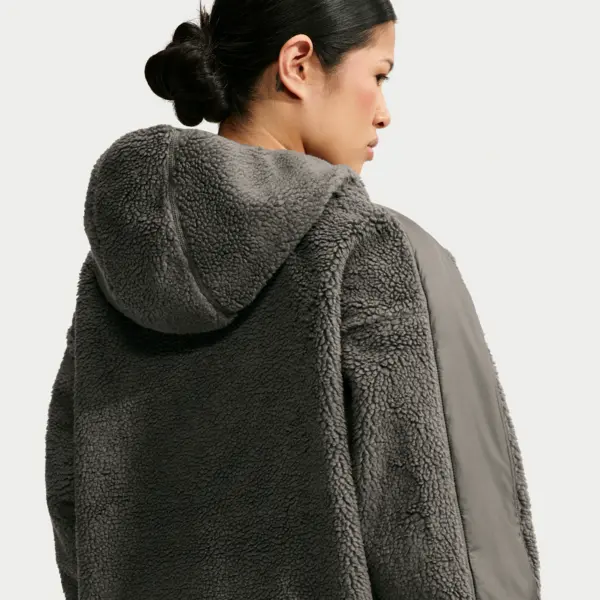 Nike Skims Sherpa Oversized Full-zip Hooded Jacket